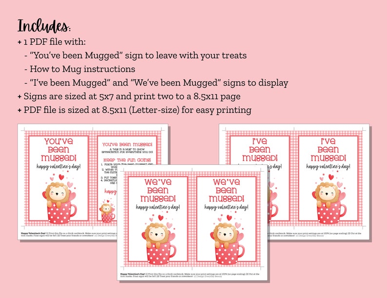 You've Been Mugged Game, Printable You've Been Mugged Kit, Valentines ...