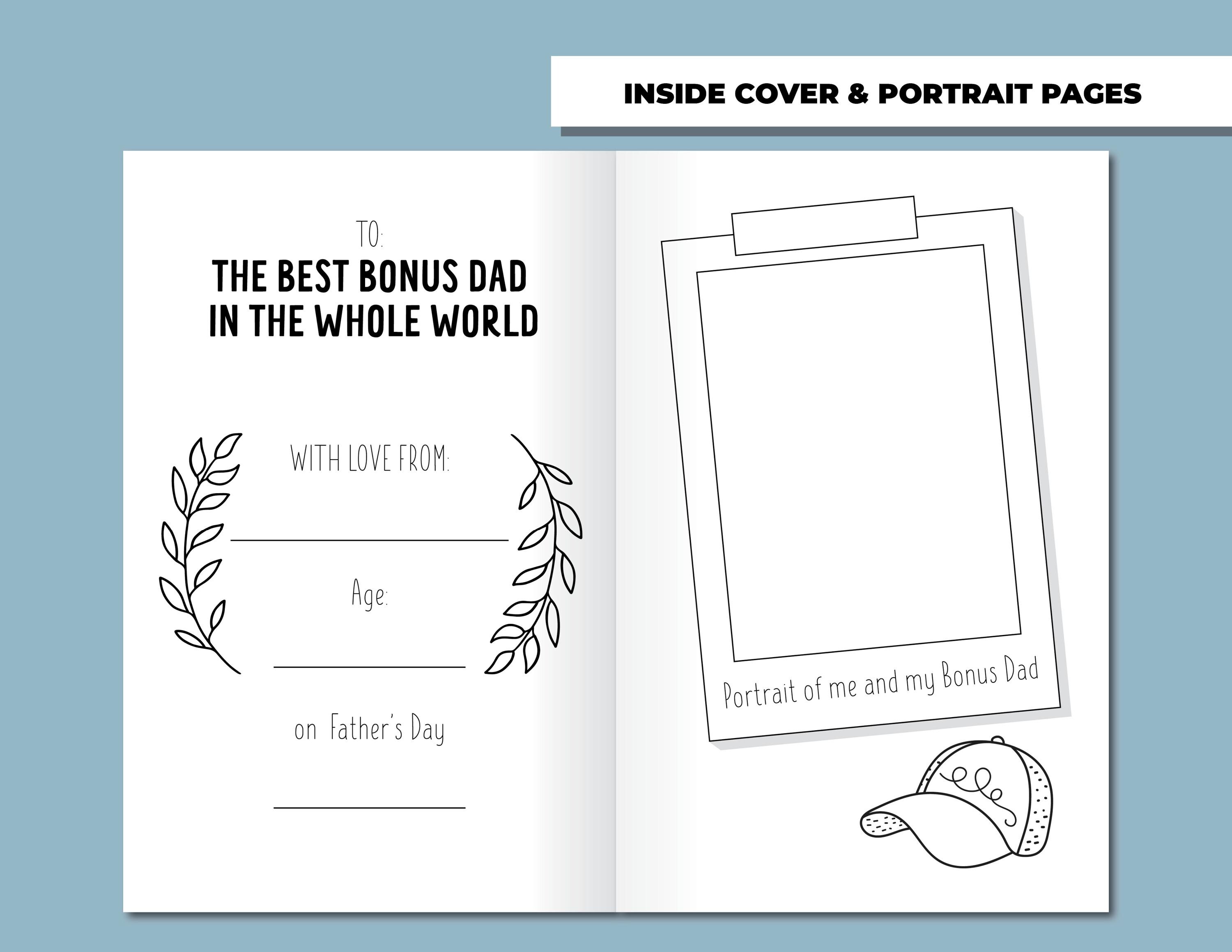 All About Bonus Dad Printable Book for Father's Day, Perfect Father's ...