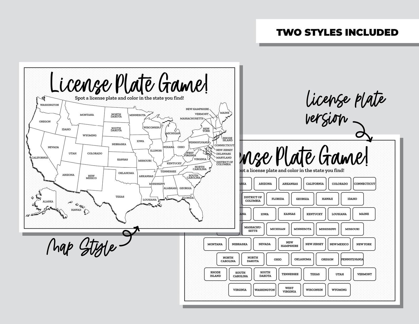 License Plate Game, the Perfect Car Ride Activity for Kids! Printable ...
