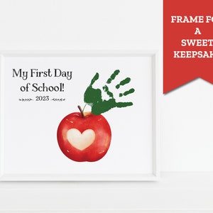 Back to School Handprint Art, Printable Handprint Activity for First ...