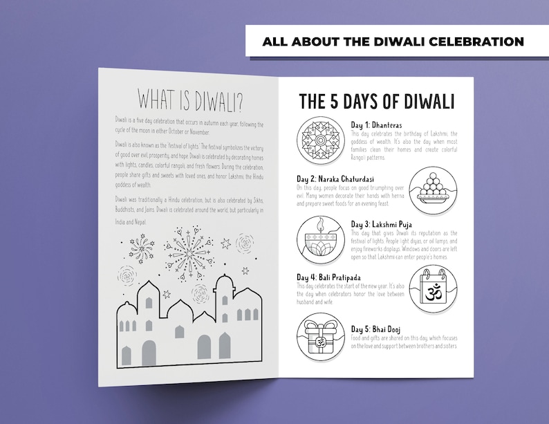 All About Diwali Printable Book Perfect Diwali Activity for - Etsy