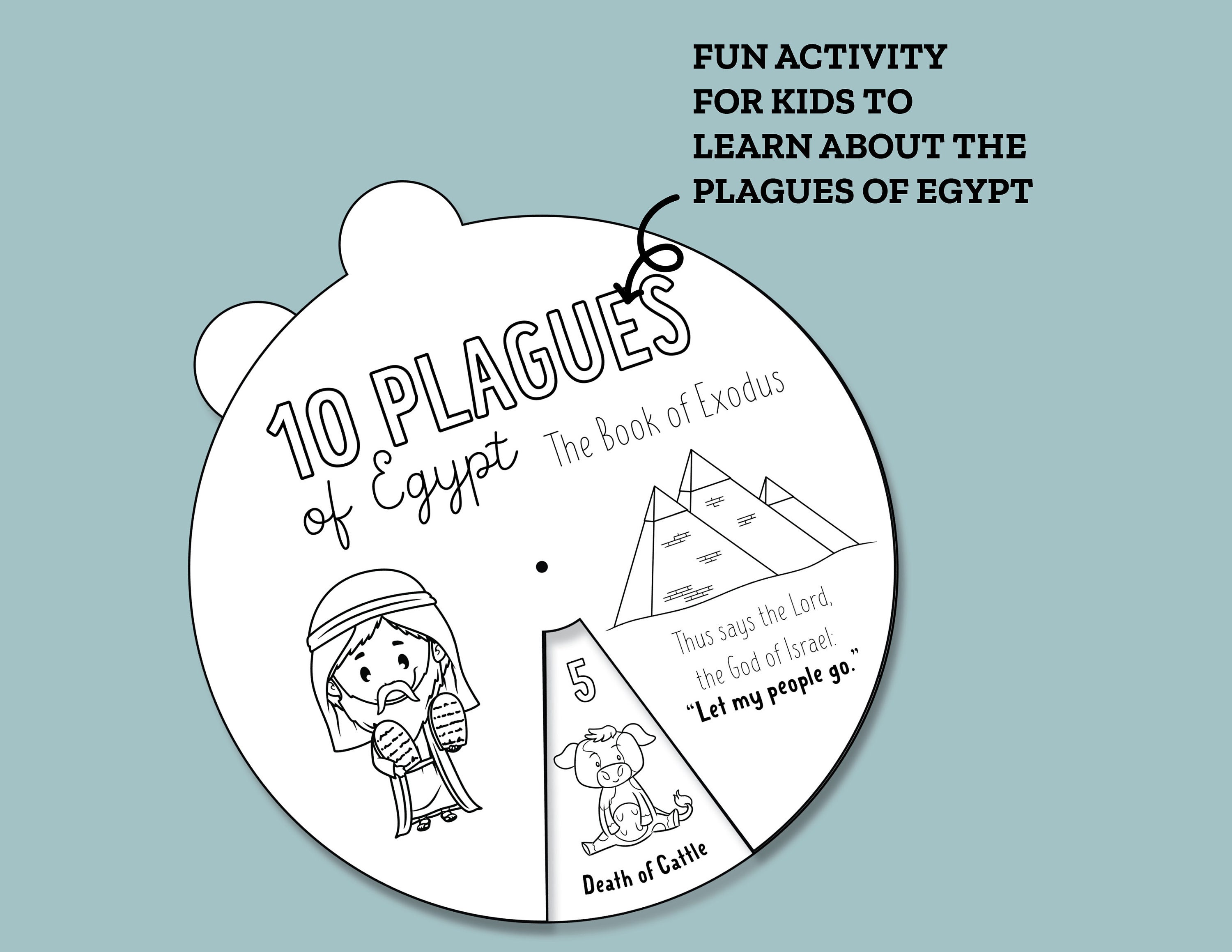 10 Plagues of Egypt Spinner Wheel Printable, Perfect Sunday School ...