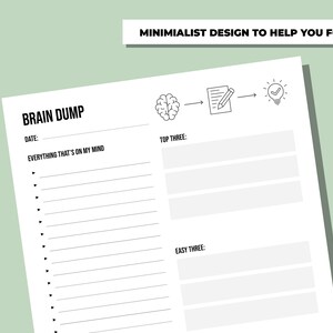 Brain Dump Printable Template With Minimalist Design to Help You Do ...