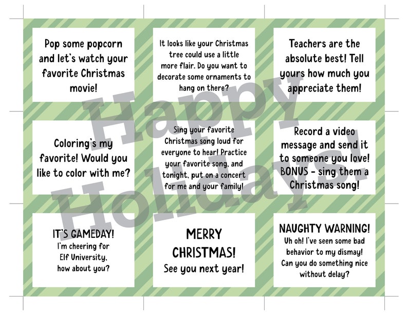 Printable Notes for Your Elf This Holiday Season Printable | Etsy