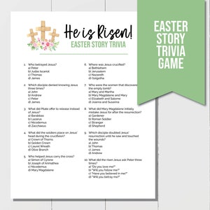 Easter Bible Trivia Game, Church Printable Trivia Game, Easter Bible ...