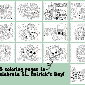 Retro St Paddy's Day Coloring Pages for Kids - 25 Groovy and Festive ...