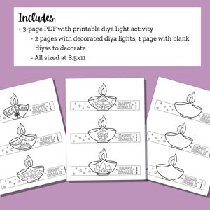 Printable Diya Light Craft for Diwali, Perfect Diwali Activity for Kids ...