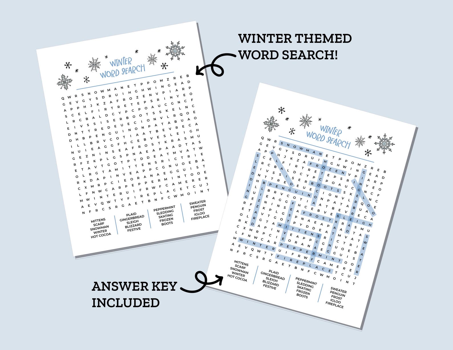 Winter Word Search, Printable Winter Games, Winter Word Games ...