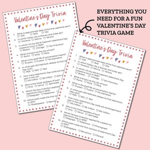 Valentine Trivia Game, Valentine Party Game, Pub Trivia, Ice Breaker ...
