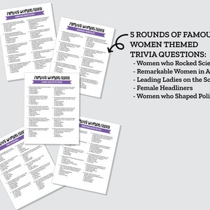 International Women's Day Trivia Game, Womens History Month Trivia ...
