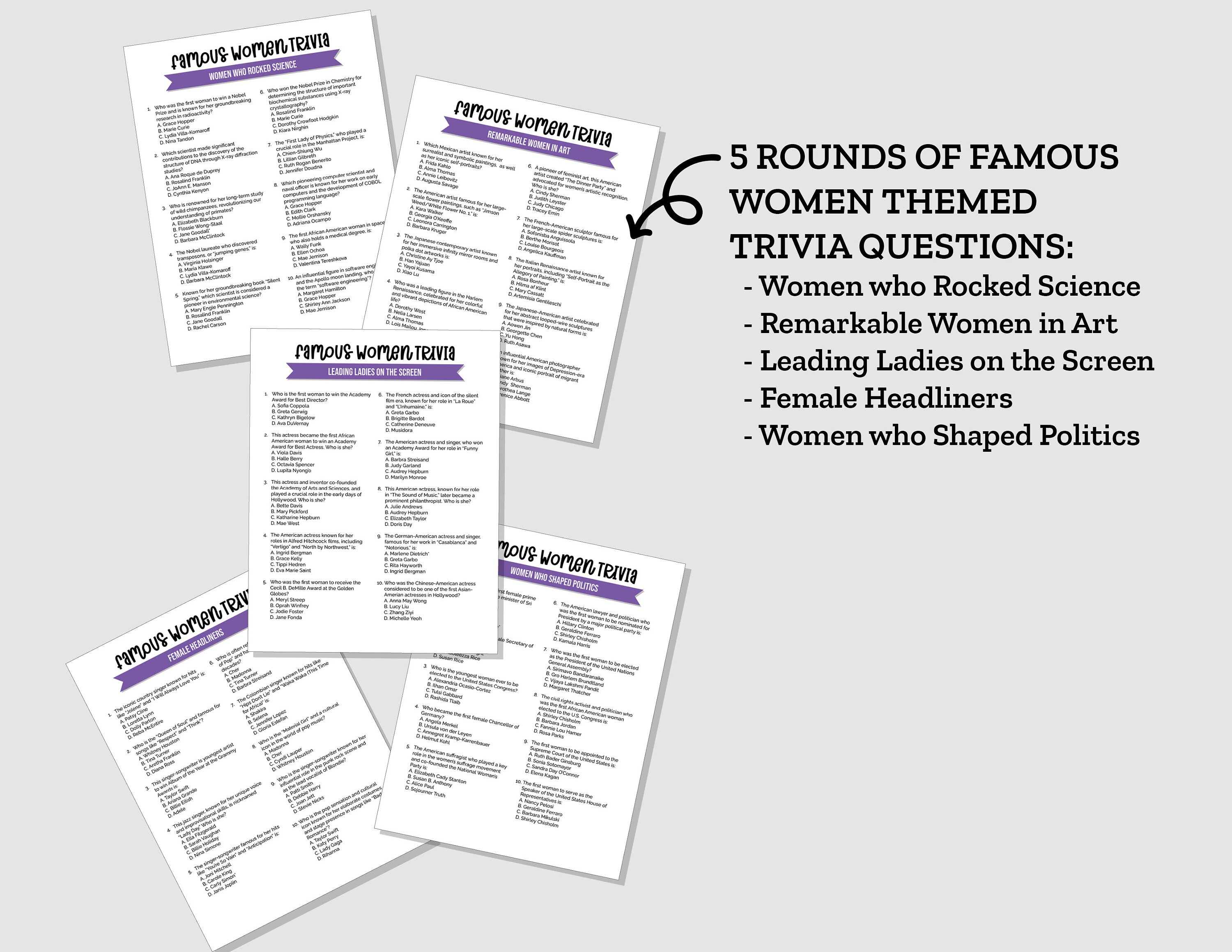 International Women's Day Trivia Game, Womens History Month Trivia ...