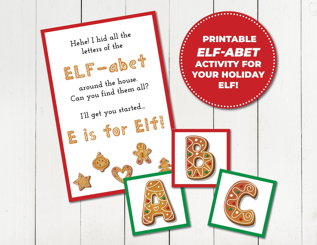 Elf-abet Scavenger Hunt for Your Holiday Elf, Quick Props for Your Elf ...