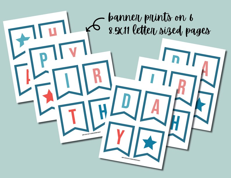 4th of July Printable Banner Printable Bunting for Home 4th - Etsy