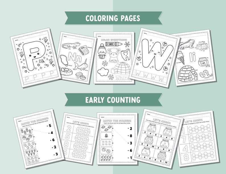 Preschool Learning Worksheets Bundle, Prewriting Worksheets to Learn ...