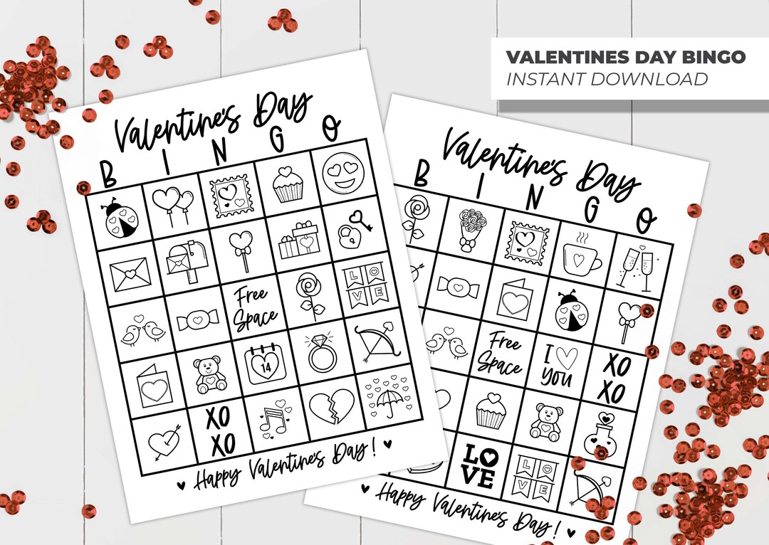Valentine's Day BINGO Game Printable Game for Classroom - Etsy