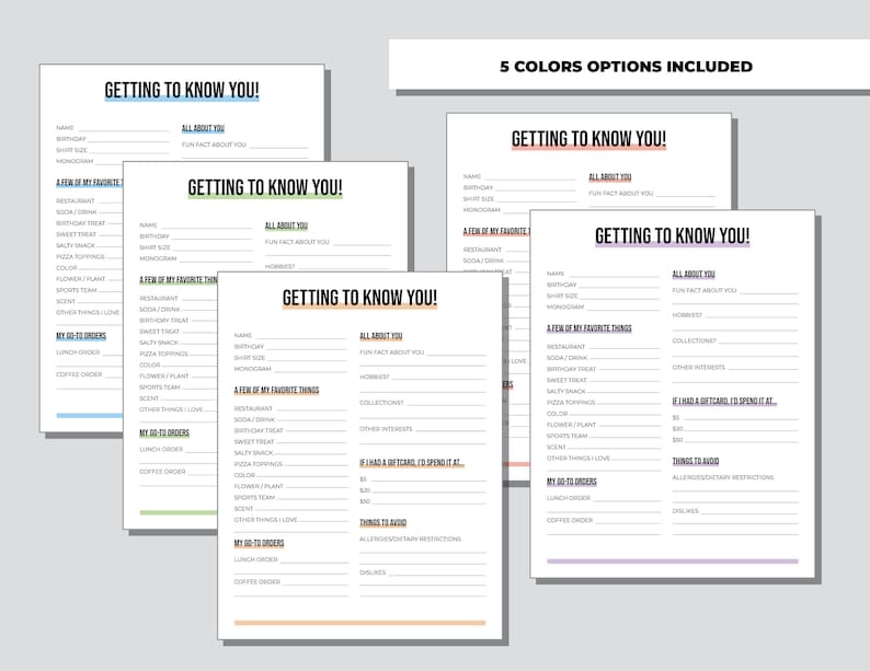 Employee Questionnaire All About Me for New Team Members - Etsy