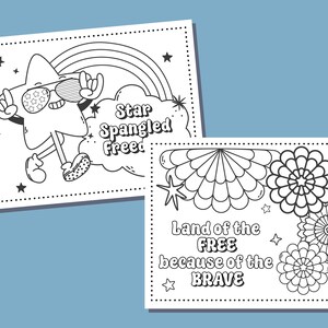 4th of July Coloring Pages Featuring a Retro, Groovy Design - Perfect ...