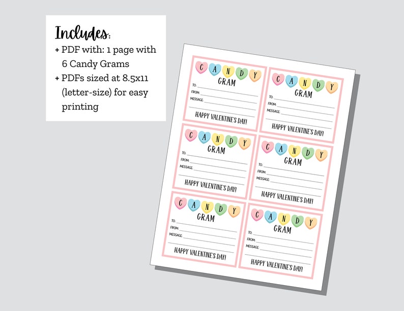 Valentines Day Candy Gram Fundraiser Flyer PTO Valentines Candy Gram ...