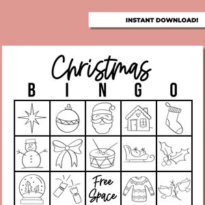 Christmas BINGO Game, Printable Game for Classroom Activity, Holiday ...