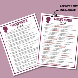 International Women's Day Trivia Game Womens History - Etsy