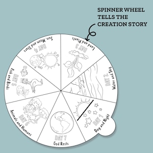 Days of Creation Spinner Wheel Printable, Perfect Sunday School ...