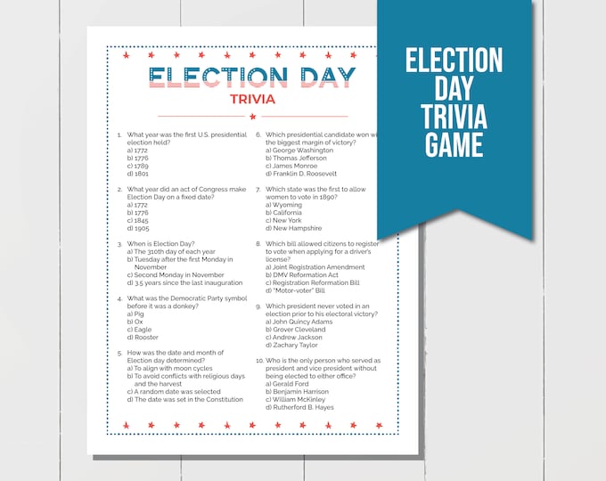 Election Trivia Game, Election Party Games, Election Night Party Ideas ...
