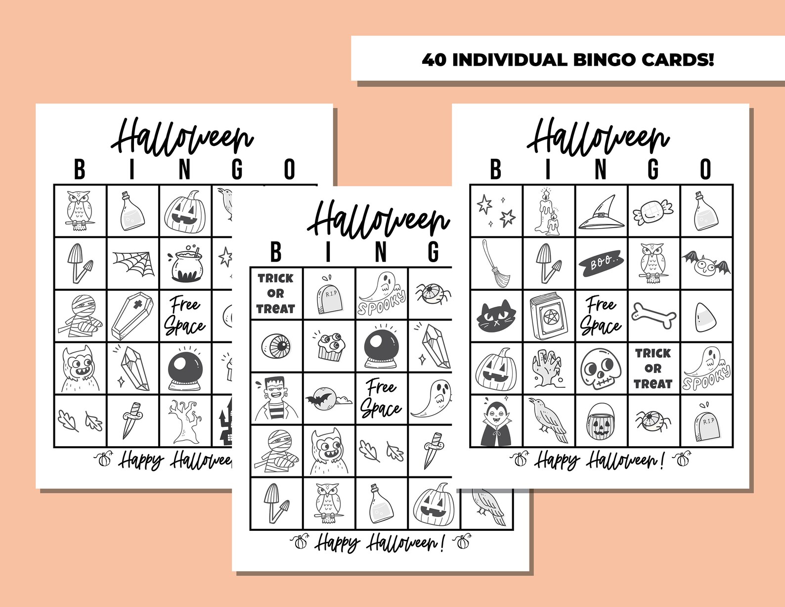Halloween BINGO Game Printable Fall Game for Classroom - Etsy