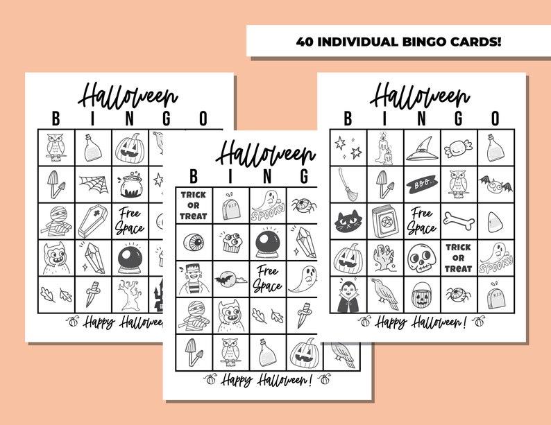 Halloween BINGO Game Printable Fall Game for Classroom - Etsy