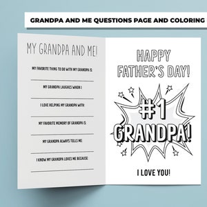 All About Grandpa Printable Book for Father's Day, Perfect Father's Day ...