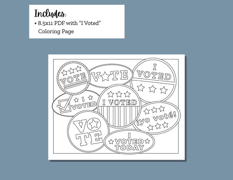 I VOTED! Stickers Printable Coloring Page for Kids Election Activity ...