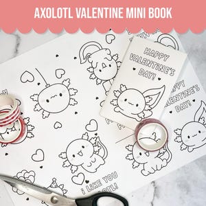 Axolotl Valentine Mini Book, Classroom Valentine Party, Axolotl Mini ...