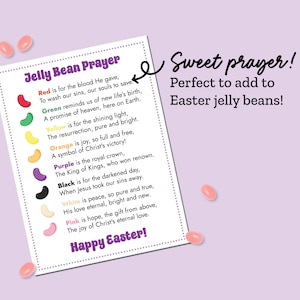 Christian Jelly Bean Prayer Treat Bag Tag, Perfect for Easter Basket ...