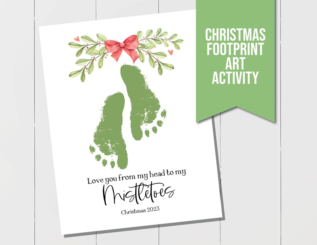 Mistletoes Handprint Art, Printable Christmas Handprint Activity for ...