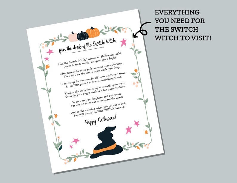 Switch Witch Printable Letter, Letter From the Switch Witch, Kids ...