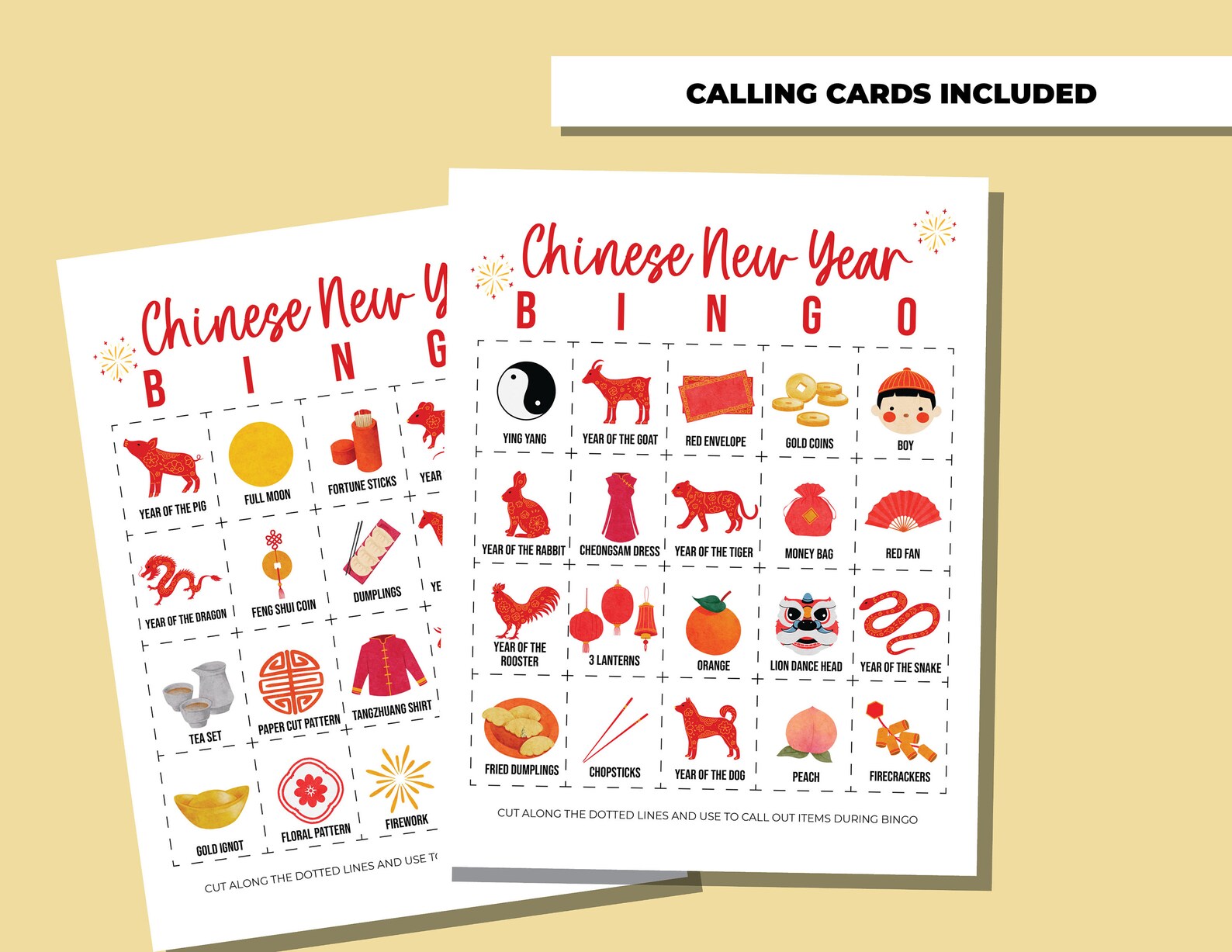 Chinese New Year BINGO Game Printable Game for Classroom - Etsy