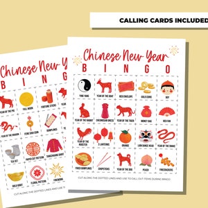 Chinese New Year BINGO Game Printable Game for Classroom - Etsy