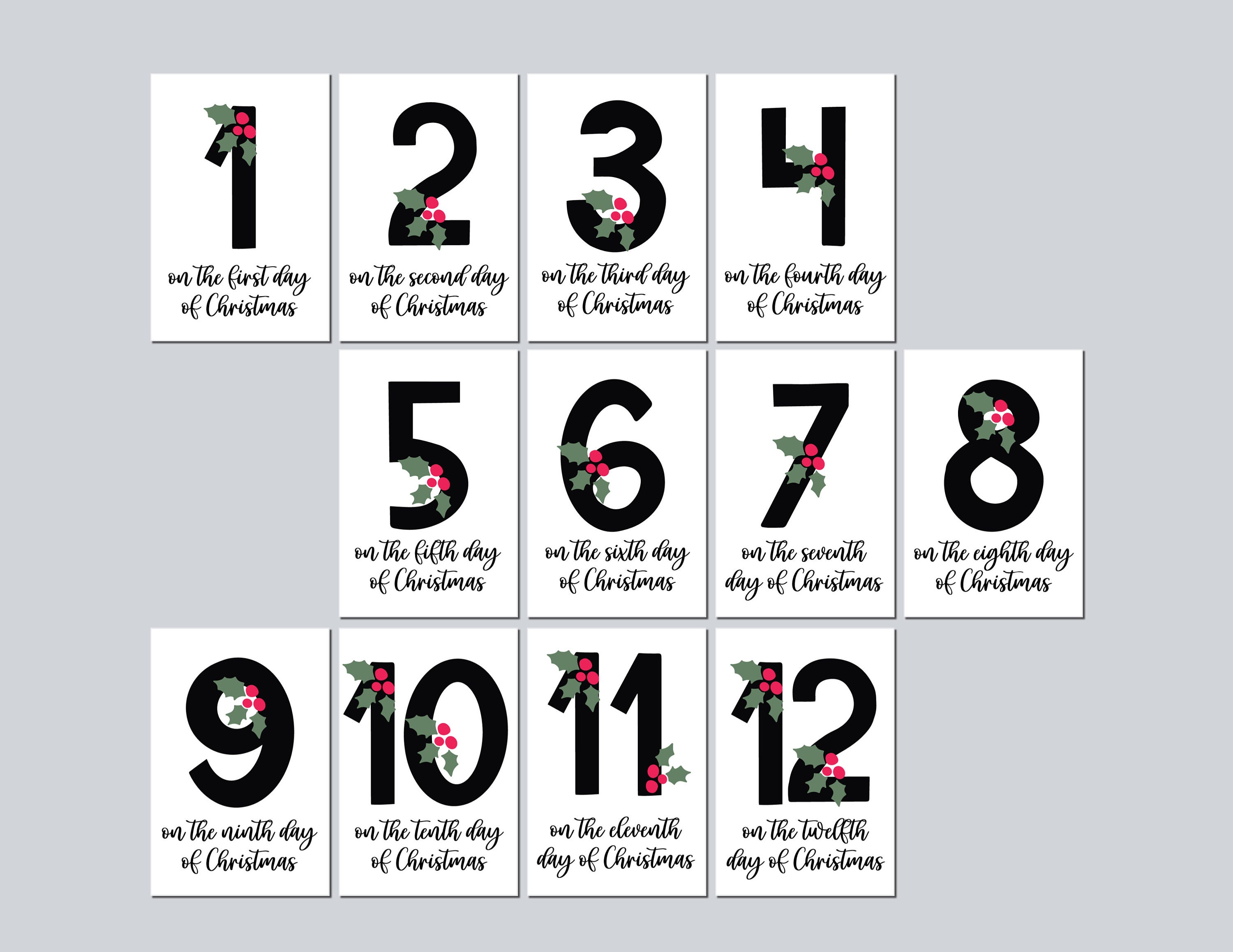 Twelve Days of Christmas Gift Tags, Printable Christmas Tags, Printable ...