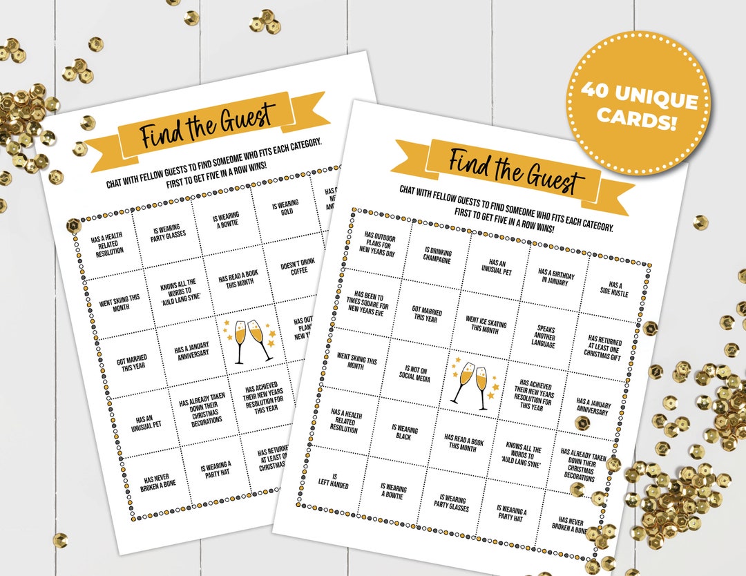 New Years Eve Find the Guest Game Office Party Game NYE Game - Etsy