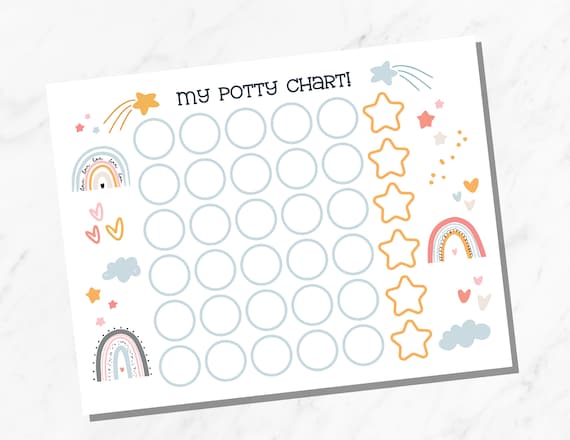 Rainbow Potty Chart for Toddlers Potty Training Chart for - Etsy