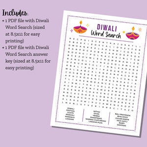 Diwali Word Search, Diwali Games for Kids, Printable Kids Diwali ...