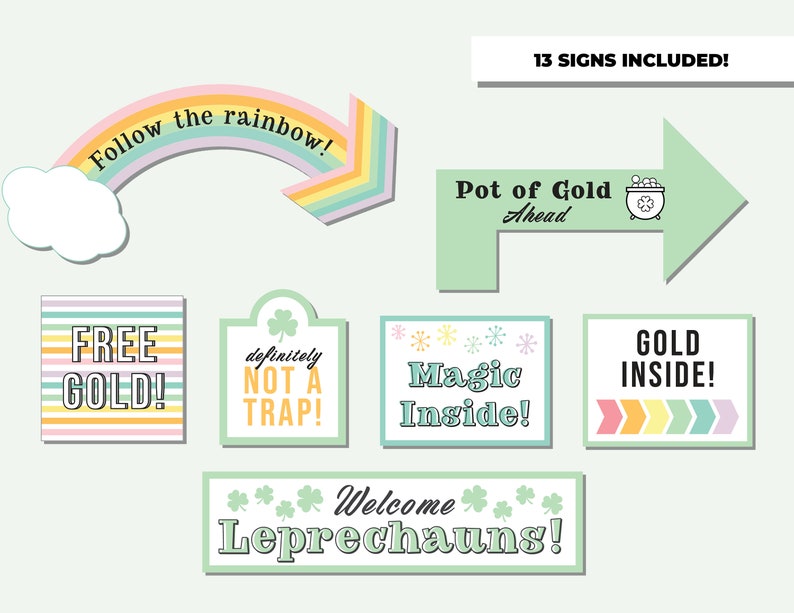 Leprechaun Trap Printable Elements for St Patricks Day DIY - Etsy