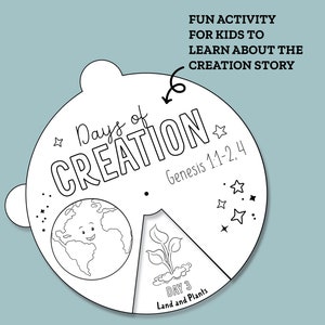 Days of Creation Spinner Wheel Printable, Perfect Sunday School ...