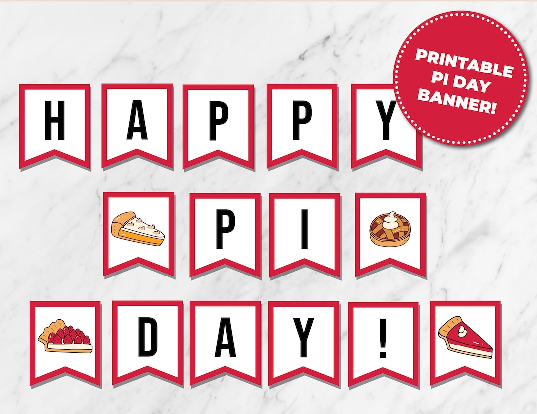 Happy Pi Day Banner Printable Bunting for Pi Day Decor - Etsy