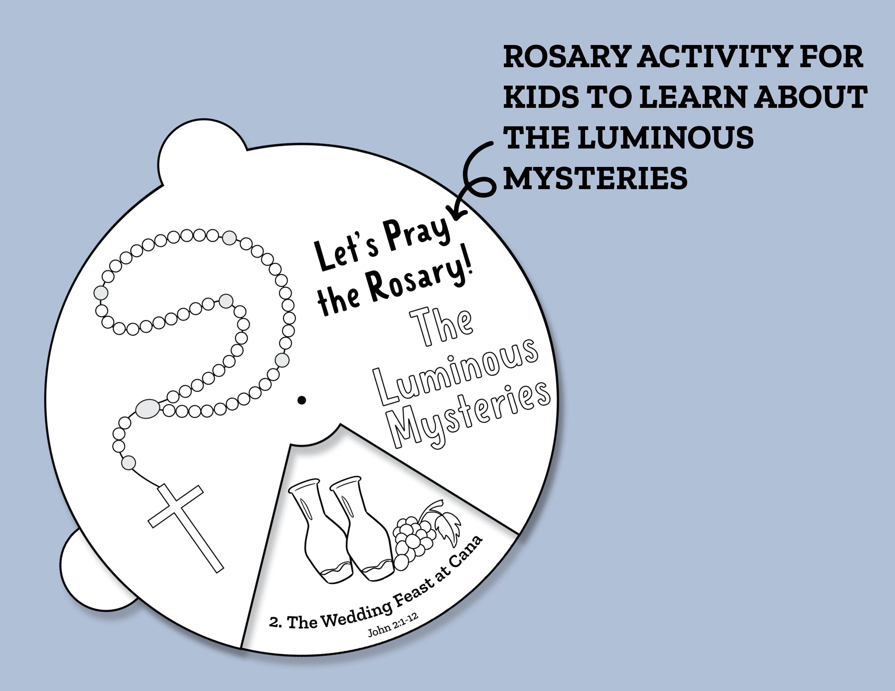 Learning the Rosary Printable Featuring the Luminous Mysteries in a ...
