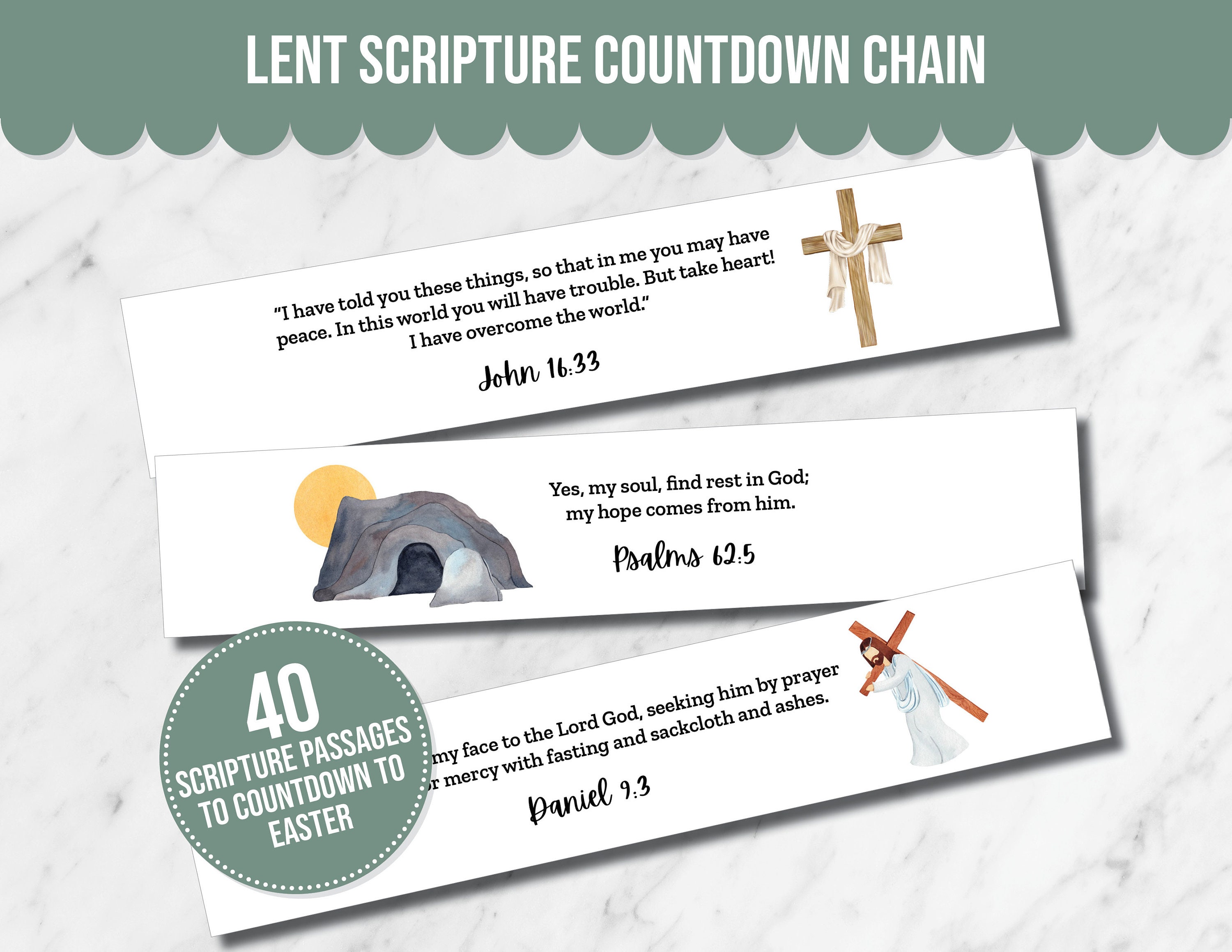 Lent Countdown, Lent Activity for Kids, 40 Days Lent Countdown Calendar ...