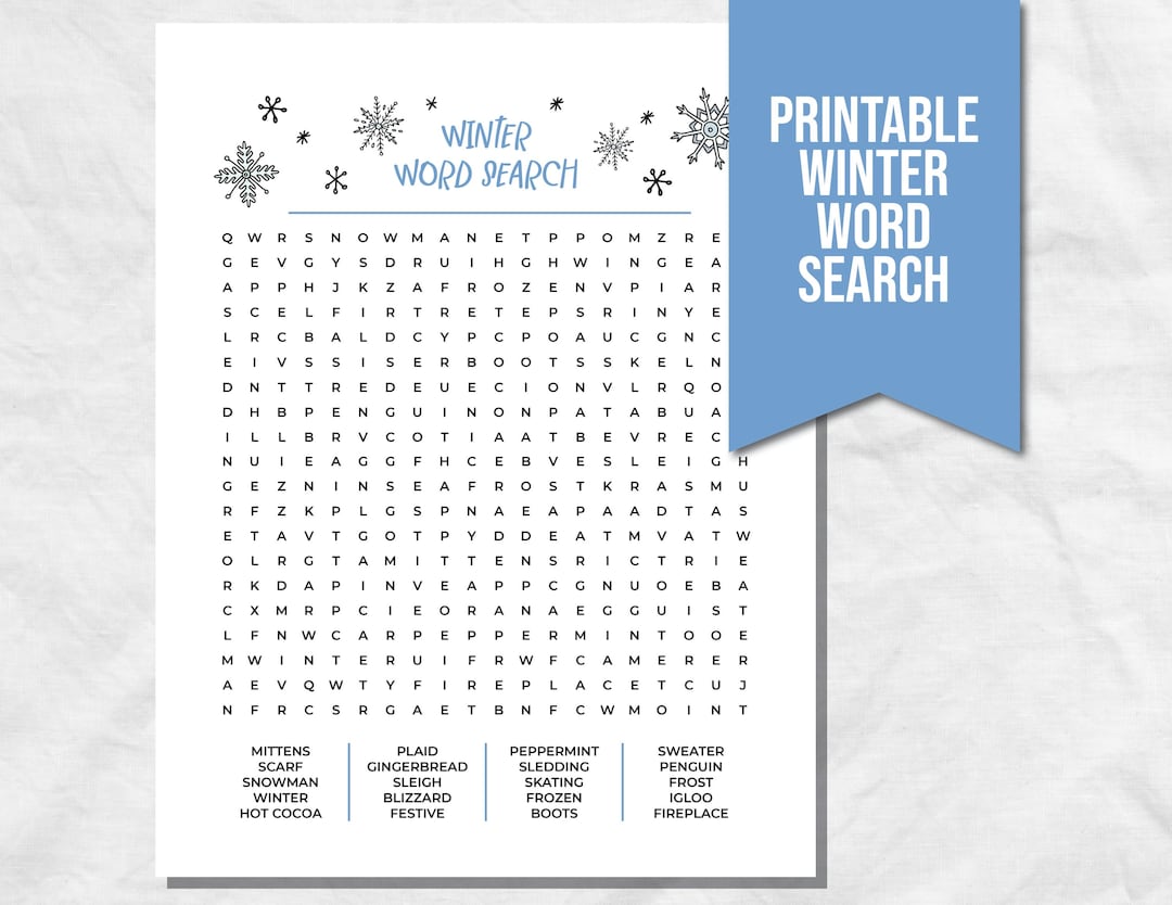 Winter Word Search, Printable Winter Games, Winter Word Games ...