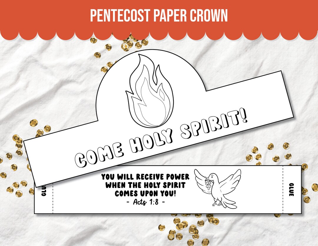 Pentecost Paper Crown Activity for Kids, Christian Pentecost Kids ...
