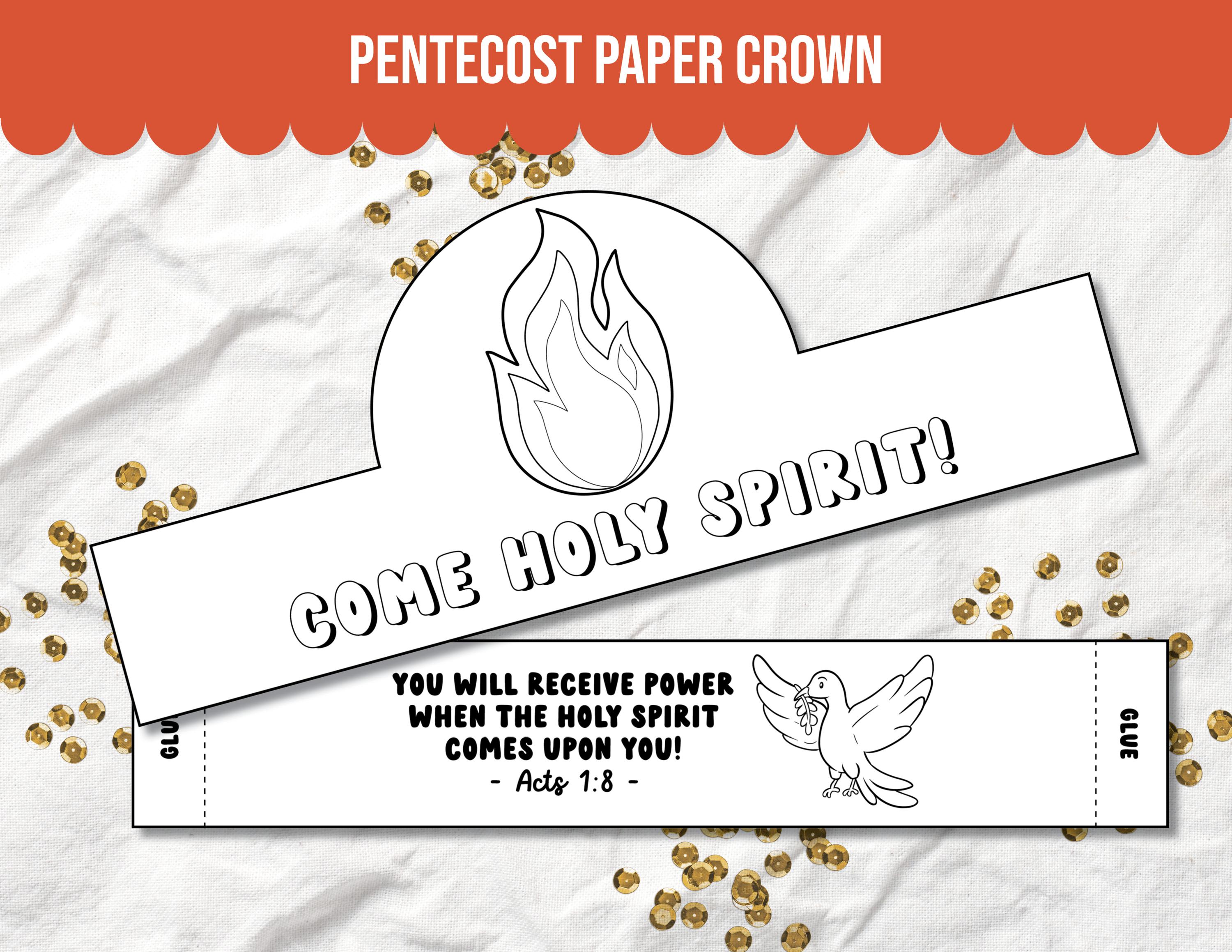 Pentecost Paper Crown Activity for Kids, Christian Pentecost Kids ...