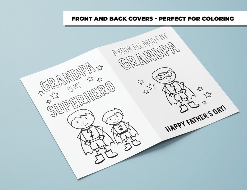 All About Grandpa Printable Book for Father's Day, Perfect Father's Day ...