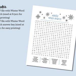 Winter Word Search, Printable Winter Games, Winter Word Games ...